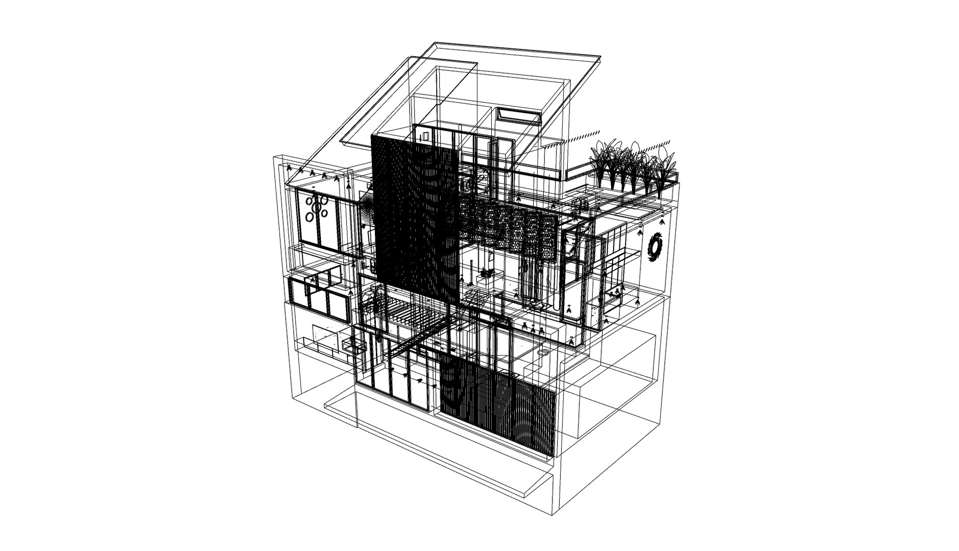 House To The Side Interior Exterior 3D - TurboSquid 2096359