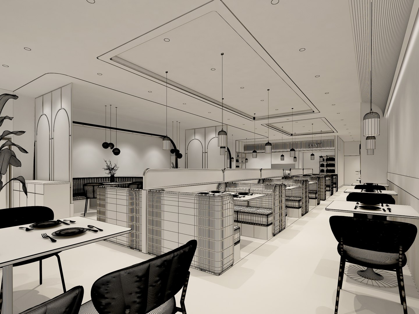 3D Model Restaurant Interior - TurboSquid 2032542