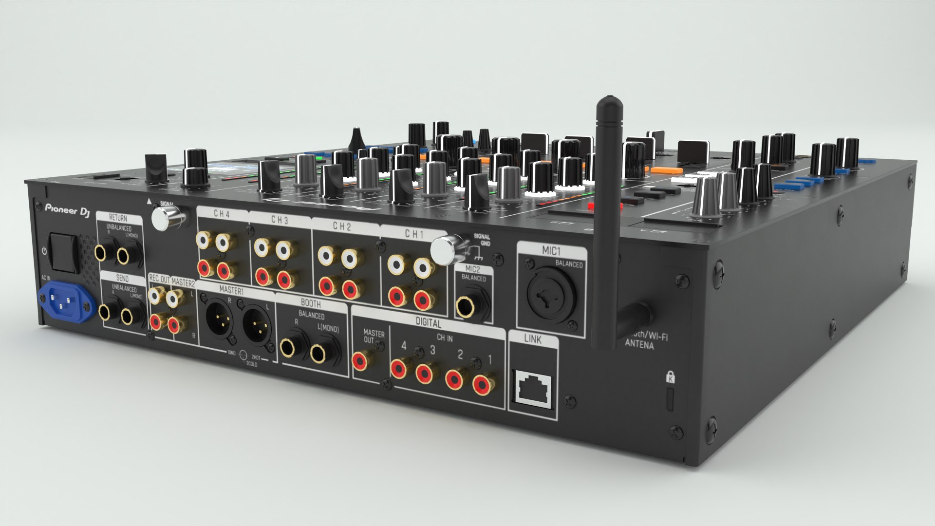 Professional 4-channel DJ Mixer Pioneer DJM-A9 Black 3D Model ...