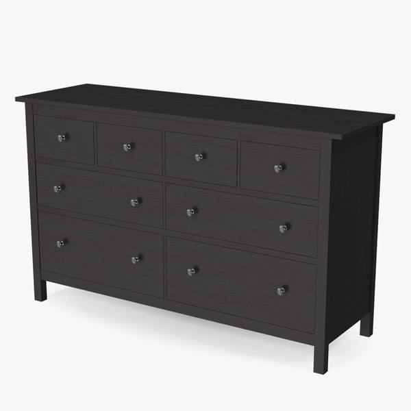 3D 8 Drawer Ikea Dresser Black - TurboSquid 1961629