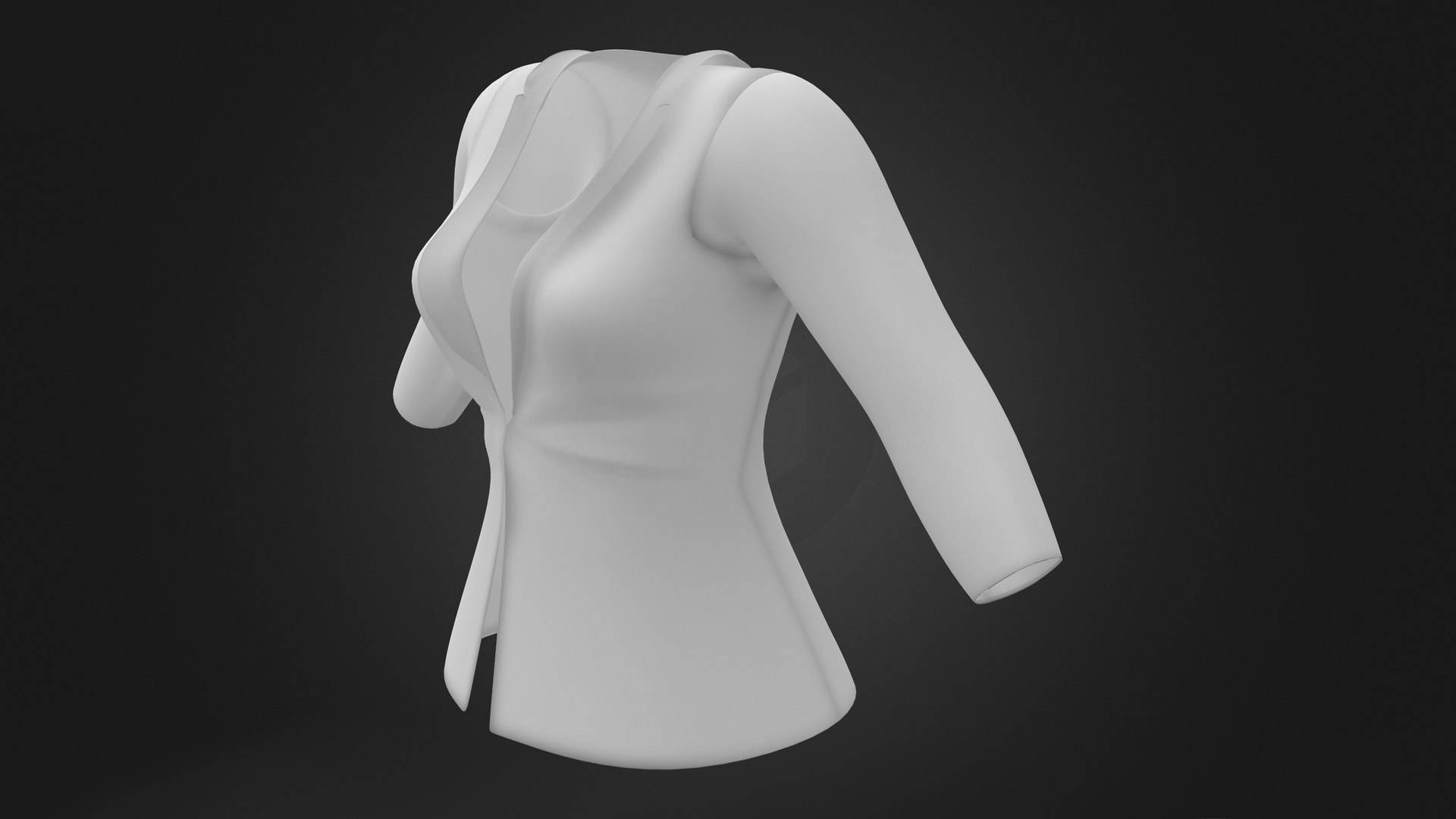 3D model Buttoned Formal Black Business Jacket - TurboSquid 1895712
