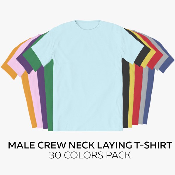 3D Male Crew Neck Laying 30 Colors Pack - TurboSquid 1795897