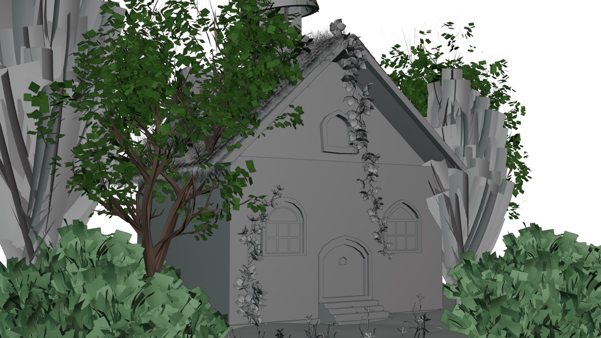 3D Forest Cottage Detailed House And Nature Scene 3D Model 3D Model ...