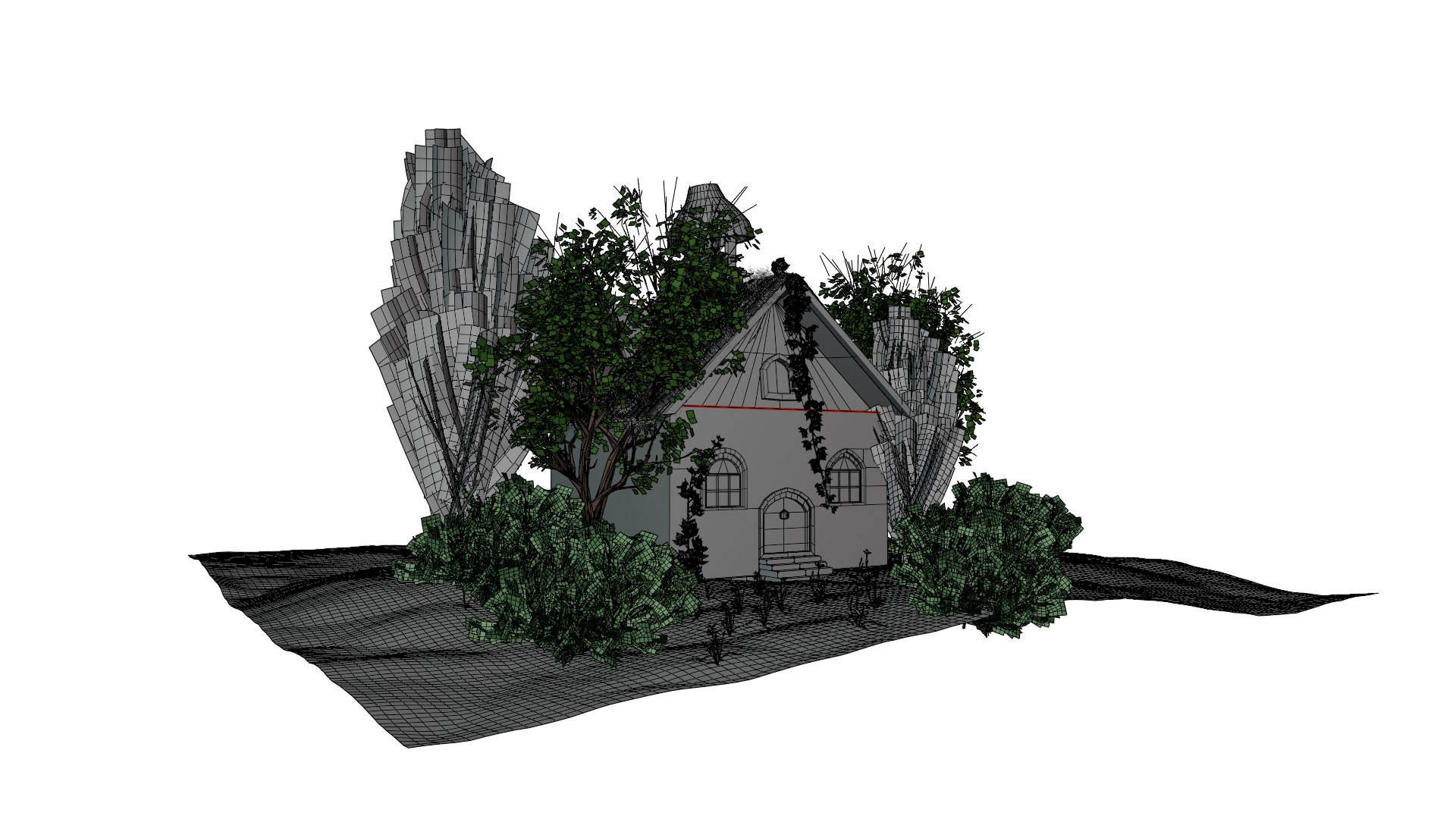 3D Forest Cottage Detailed House And Nature Scene 3D Model 3D Model ...