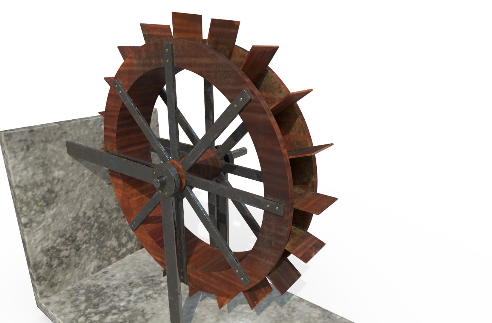 3D Model Water Wheel - TurboSquid 1399728