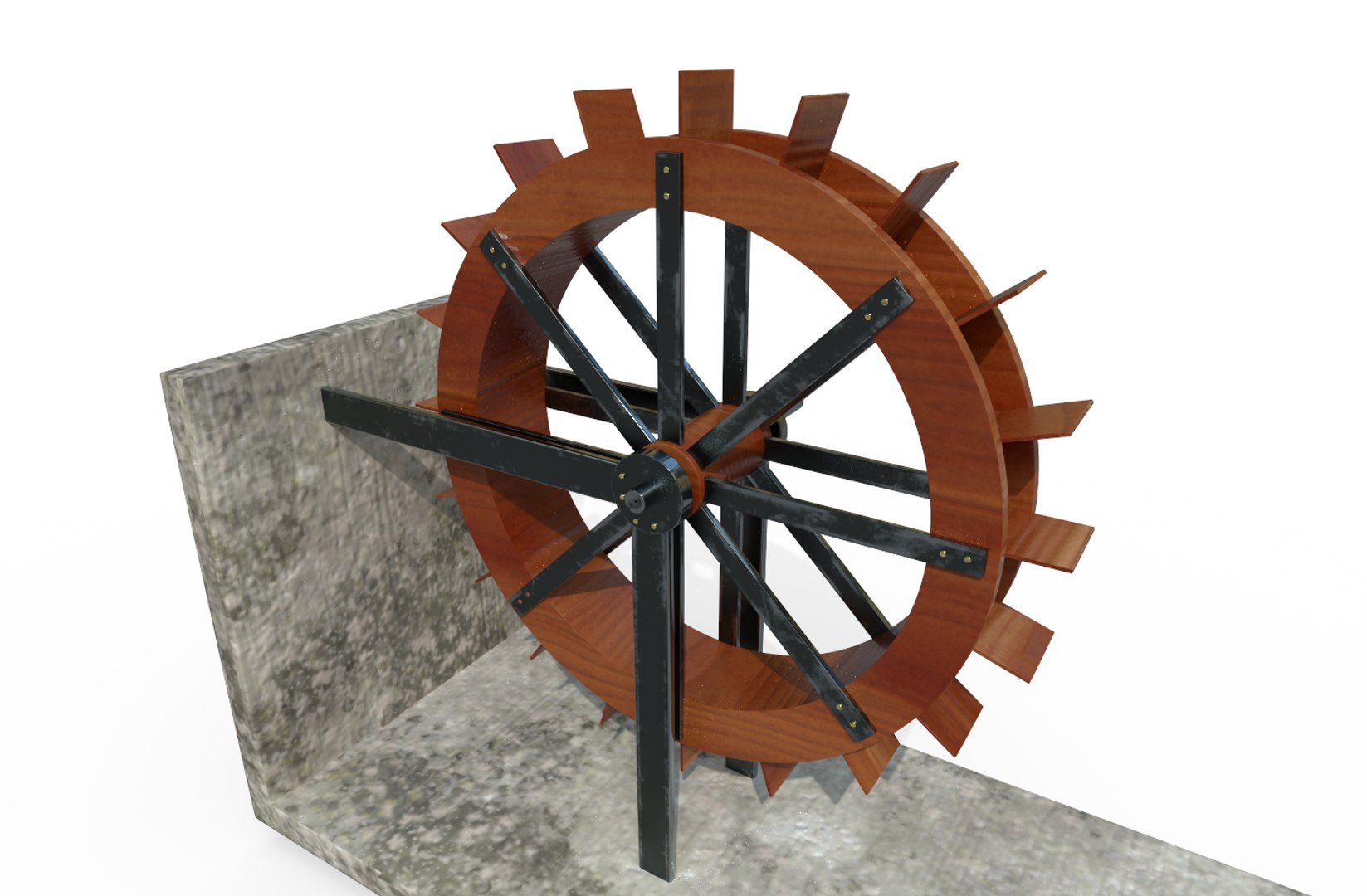 3D Model Water Wheel - TurboSquid 1399728