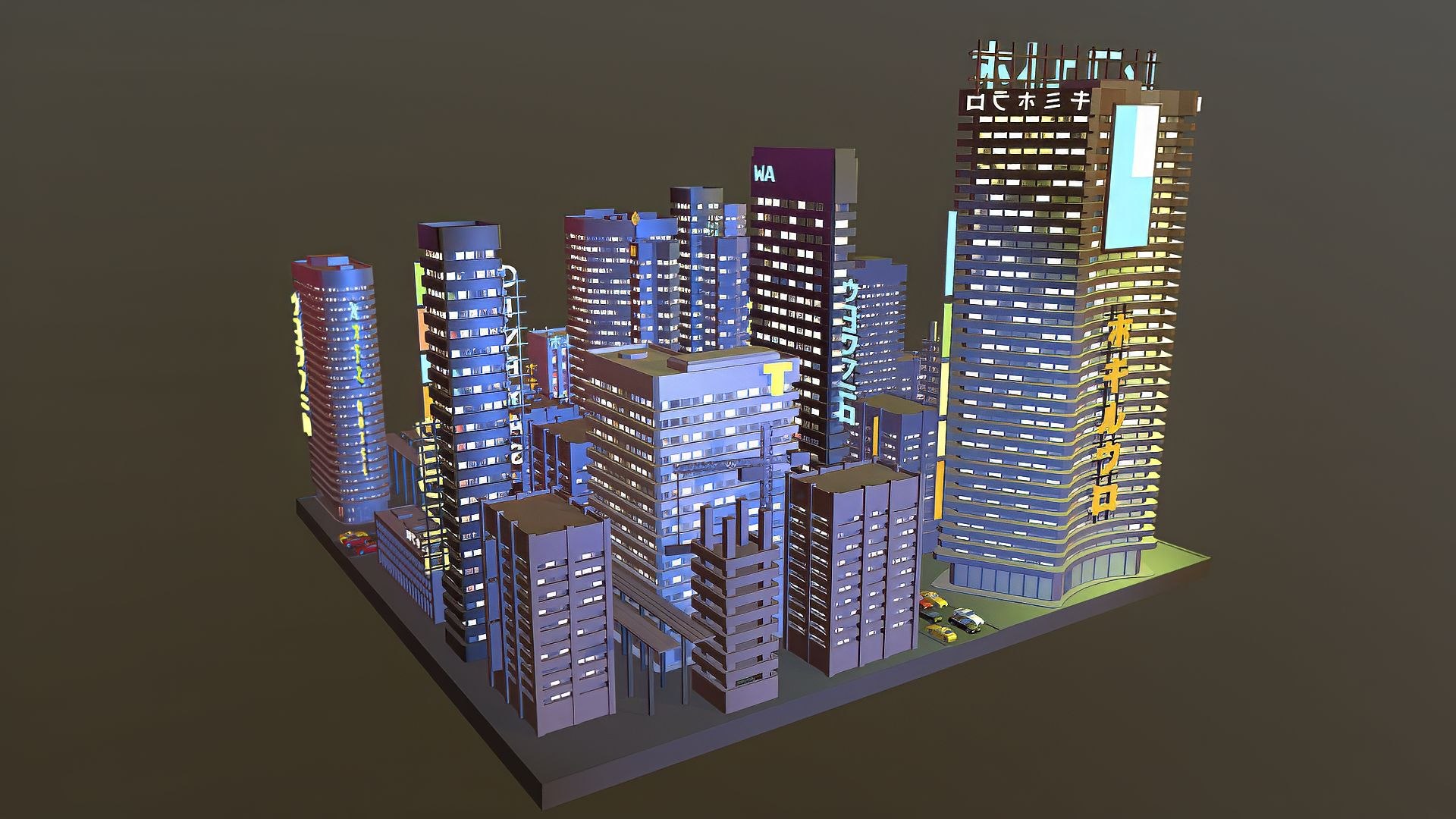 City -lowpoly -Lowpoly City In The Night 3D Model - TurboSquid 2218663