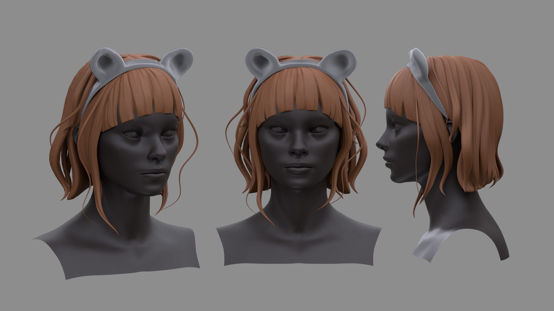12 Hairstyle With Accessories 3D Model - TurboSquid 2155181
