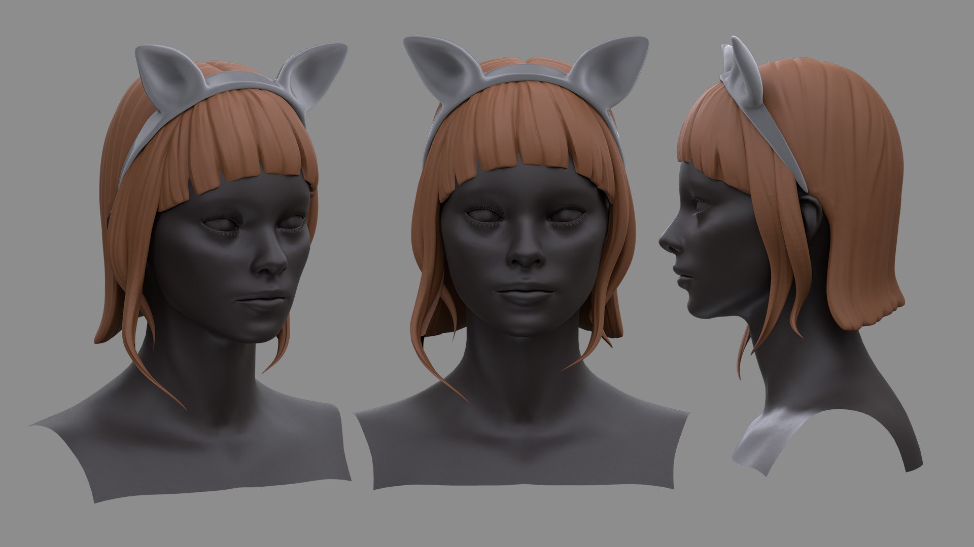 12 Hairstyle With Accessories 3D Model - TurboSquid 2155181
