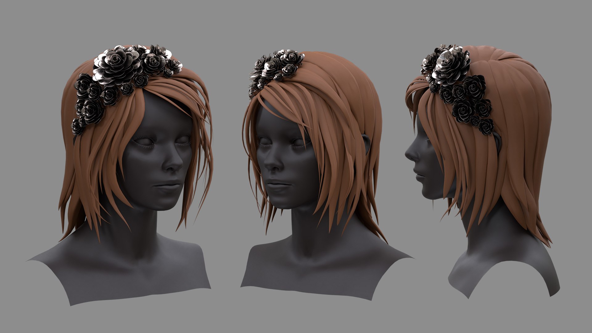 12 Hairstyle With Accessories 3D Model - TurboSquid 2155181
