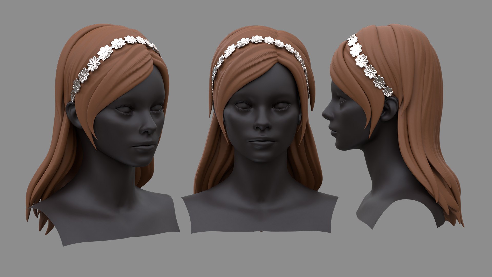 12 Hairstyle With Accessories 3D Model - TurboSquid 2155181