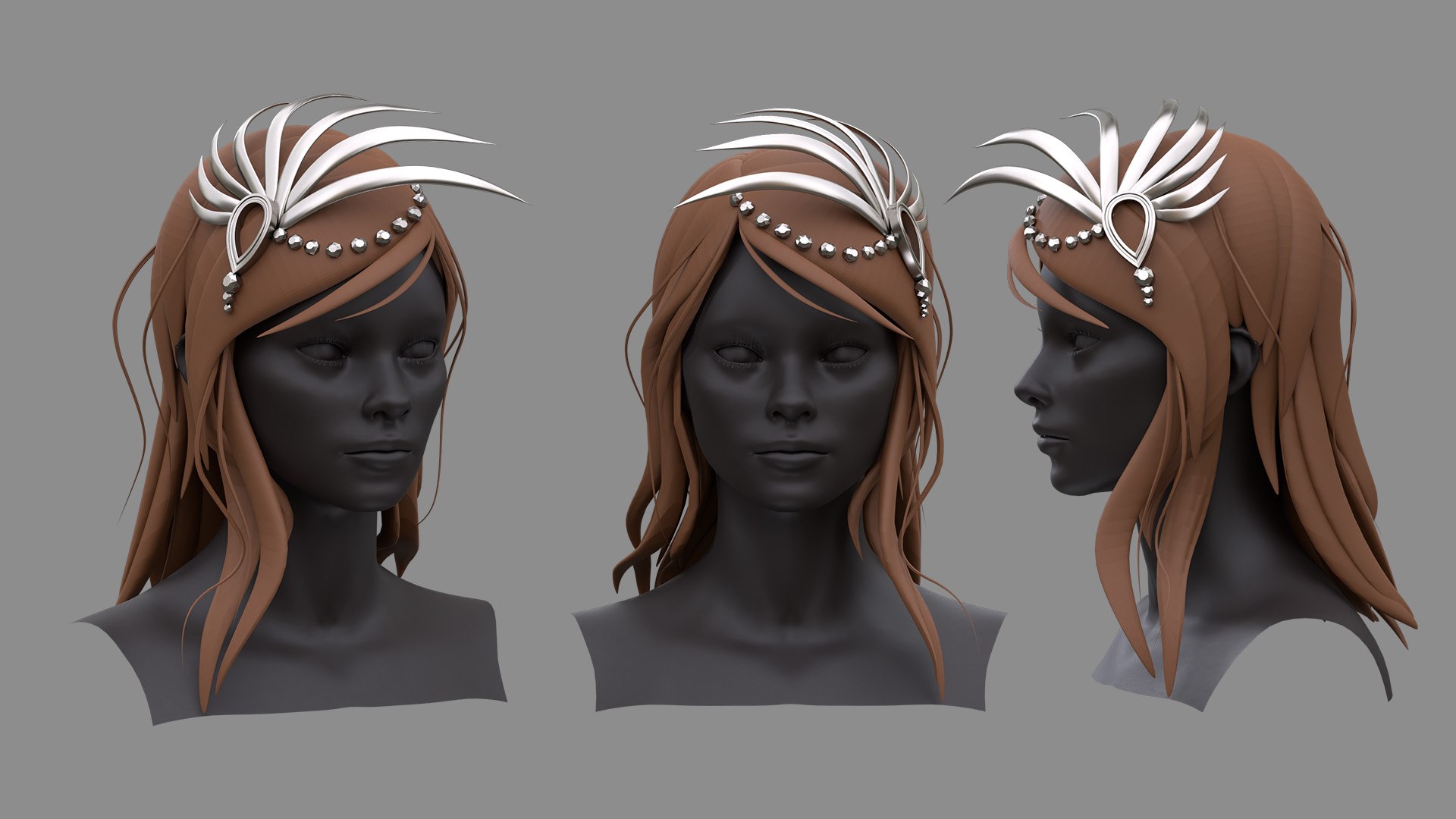 12 Hairstyle With Accessories 3D Model - TurboSquid 2155181