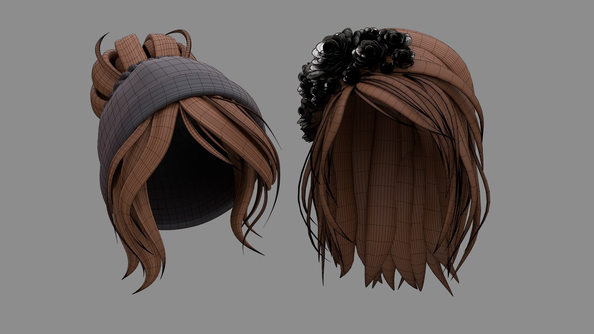 12 Hairstyle With Accessories 3D Model - TurboSquid 2155181