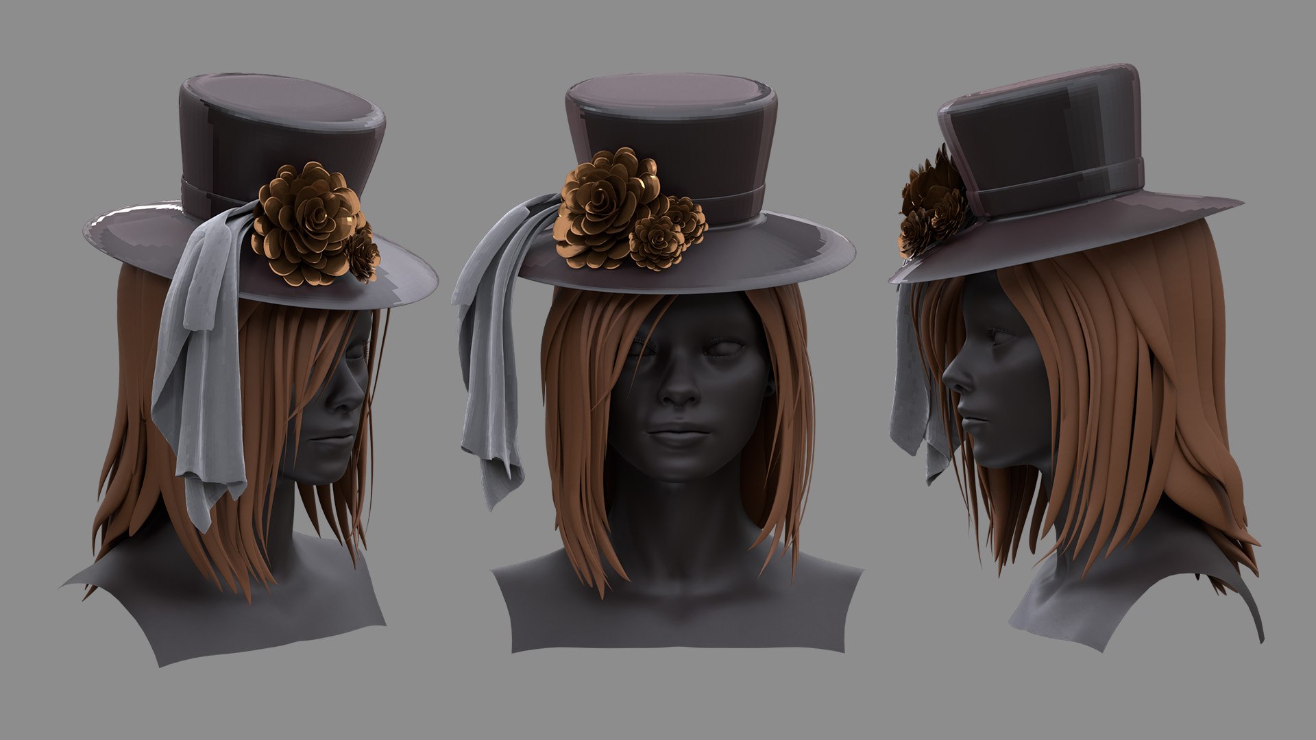 12 Hairstyle With Accessories 3D Model - TurboSquid 2155181