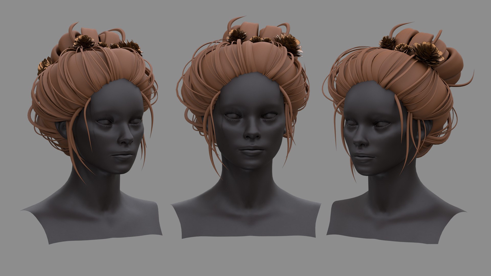 12 Hairstyle With Accessories 3D Model - TurboSquid 2155181