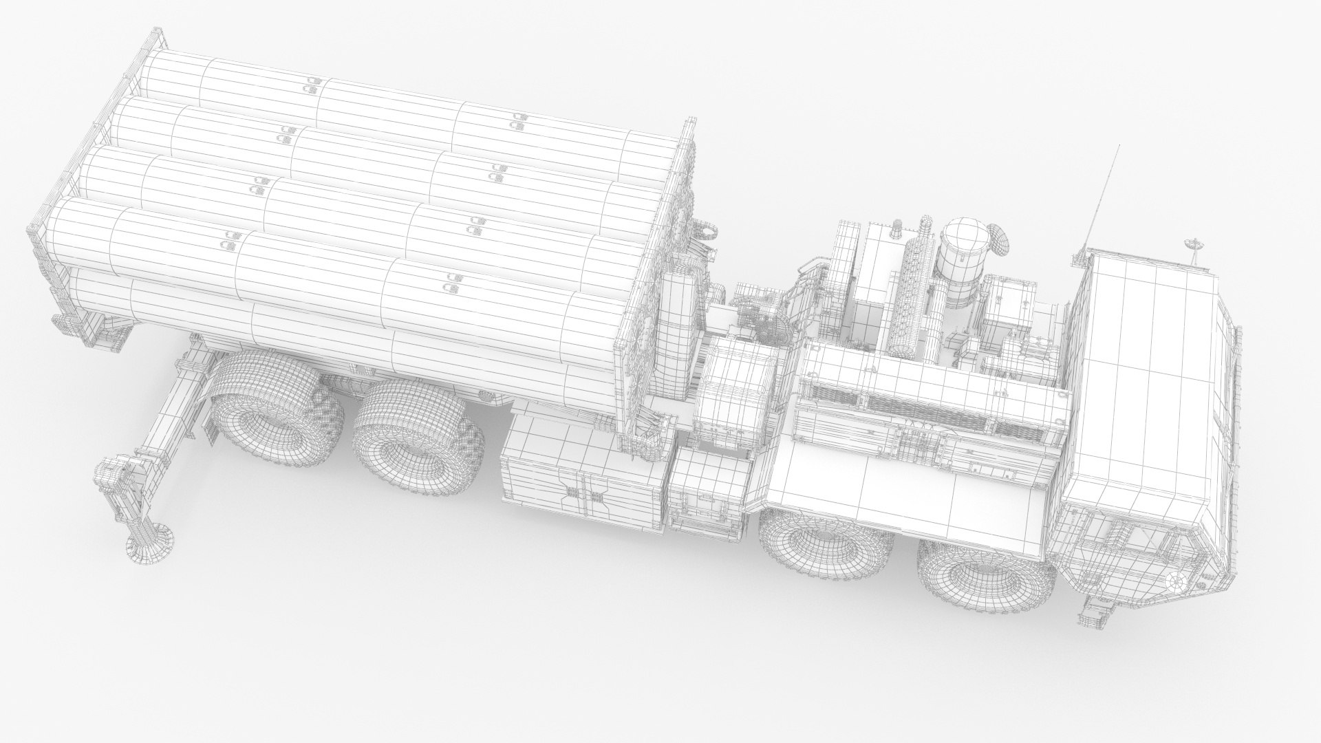 US Mobile Anti Ballistic Missile System THAAD V-Ray2015max Model ...