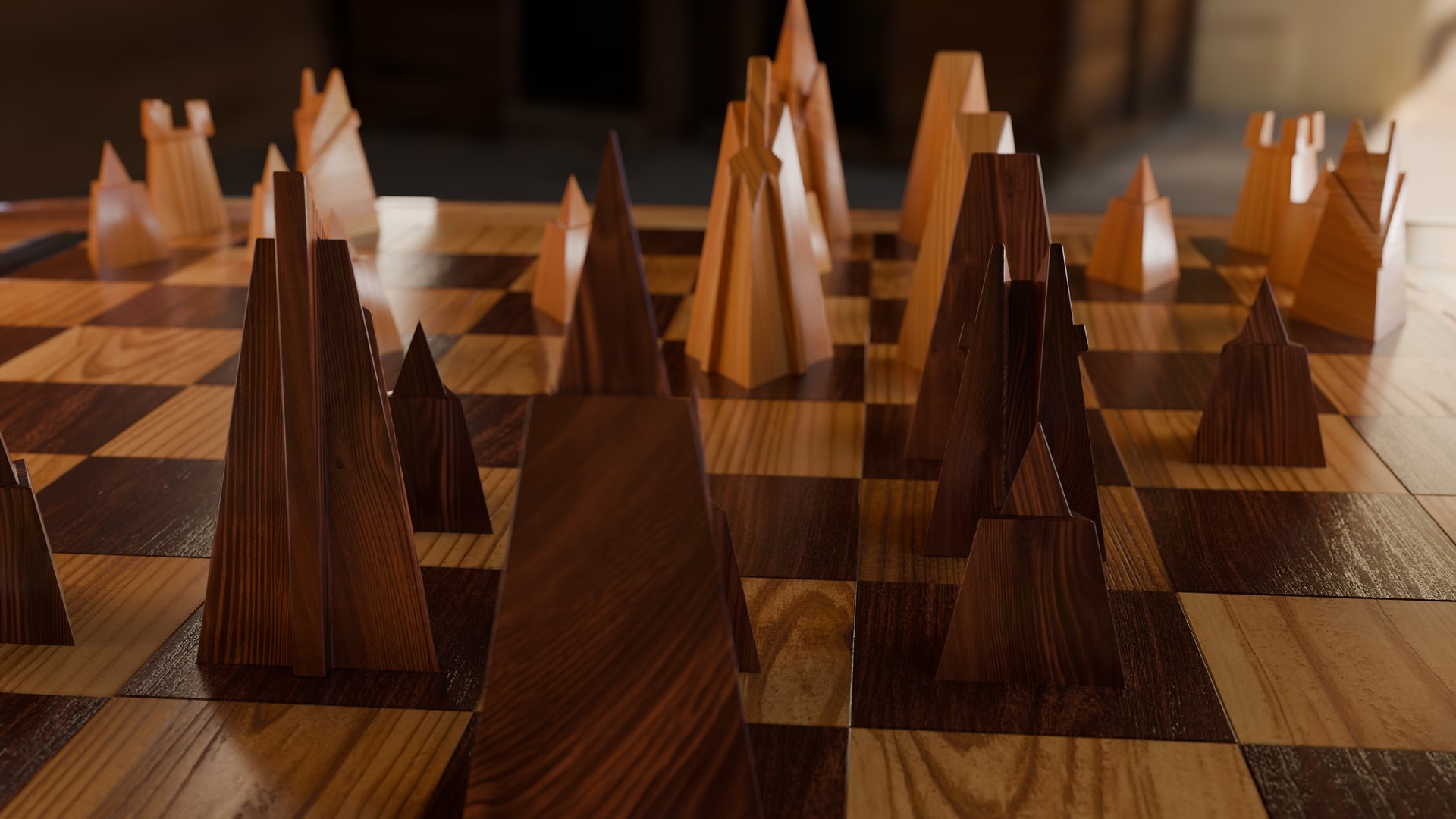 3D Wooden ChessBoard With Pieces - TurboSquid 2280423