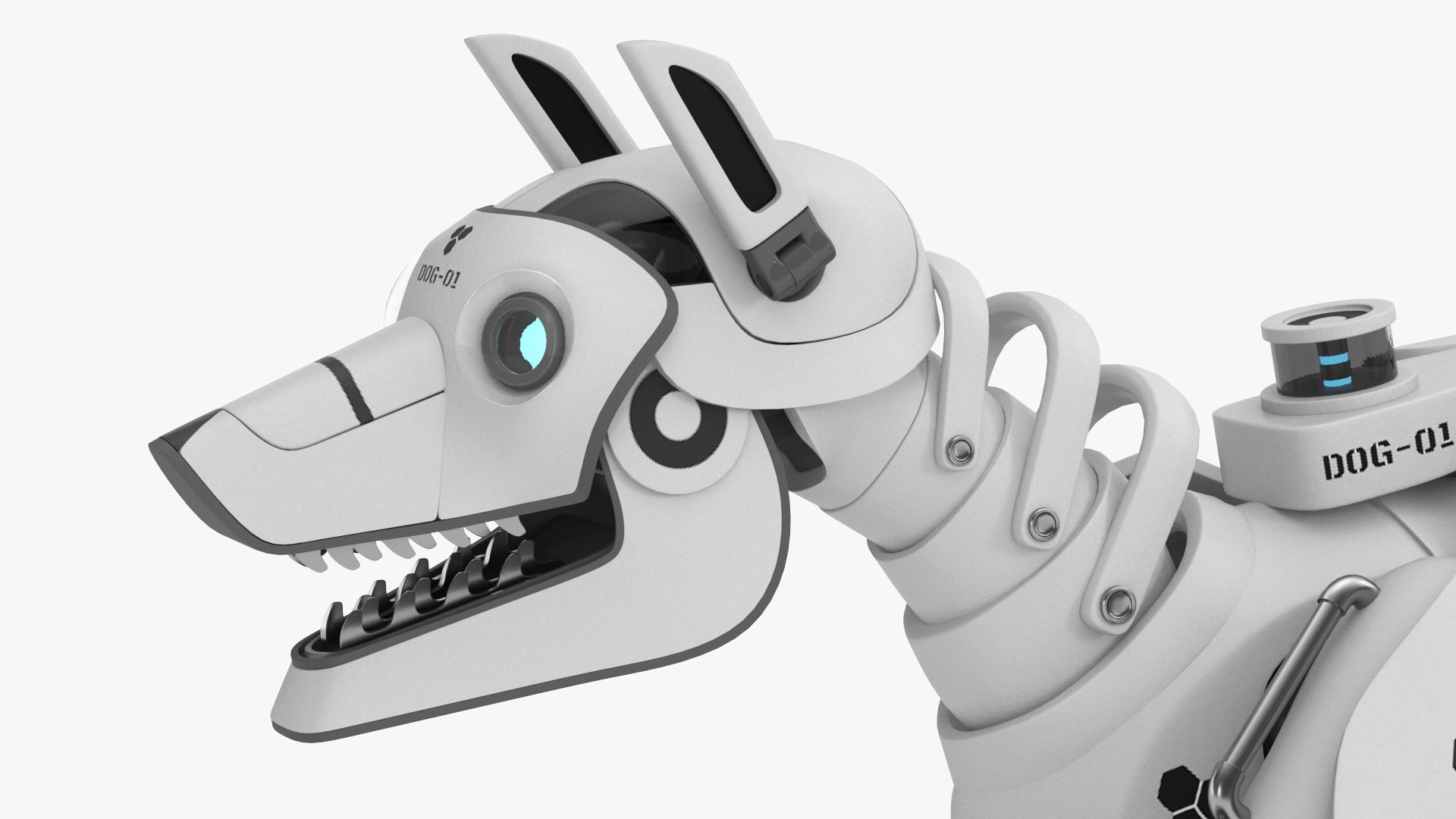 3D Futuristic Robotic Dog White In Walking Pose - TurboSquid 2270194