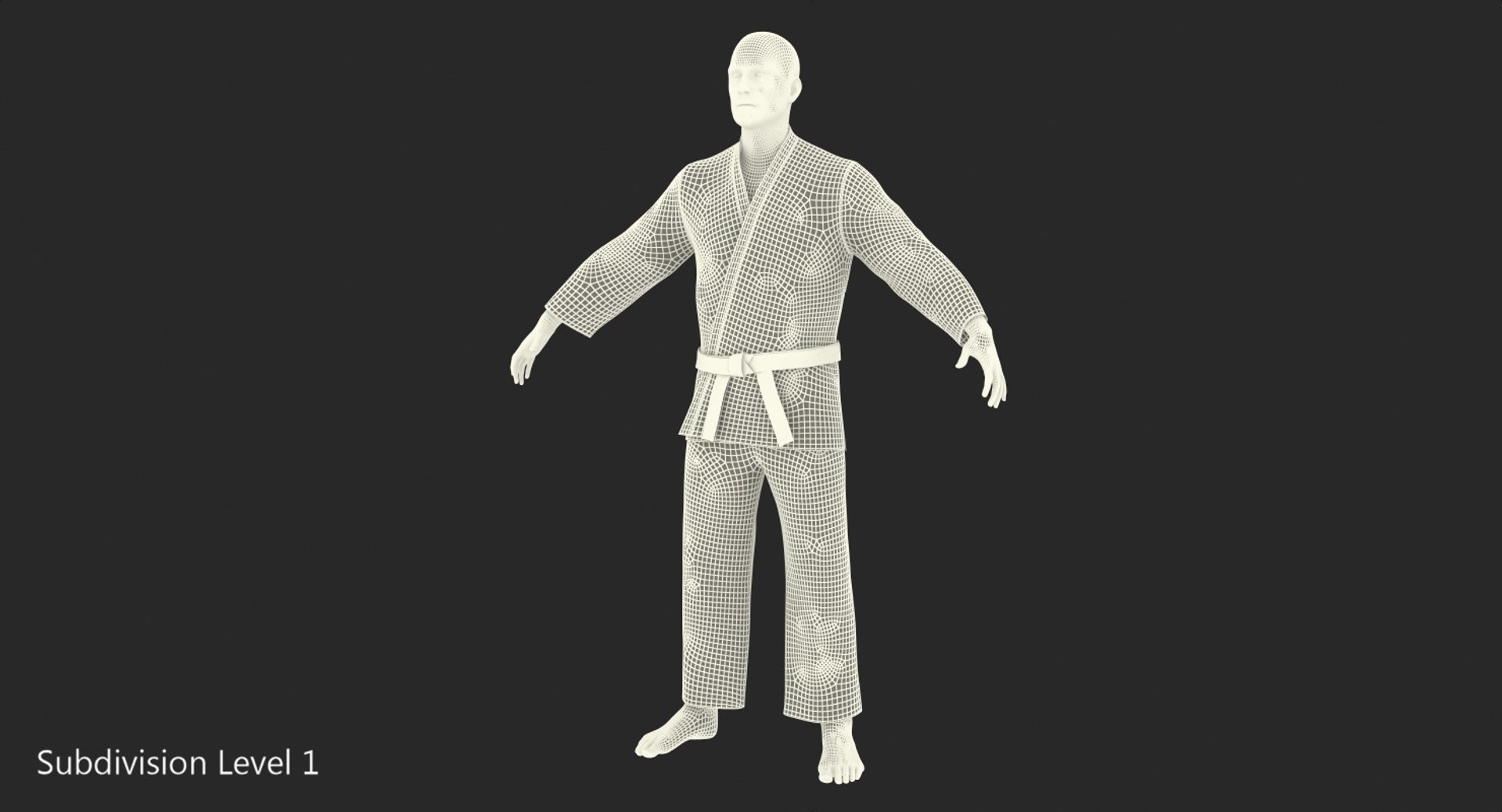 3D model karate fighter fur rigged - TurboSquid 1434518