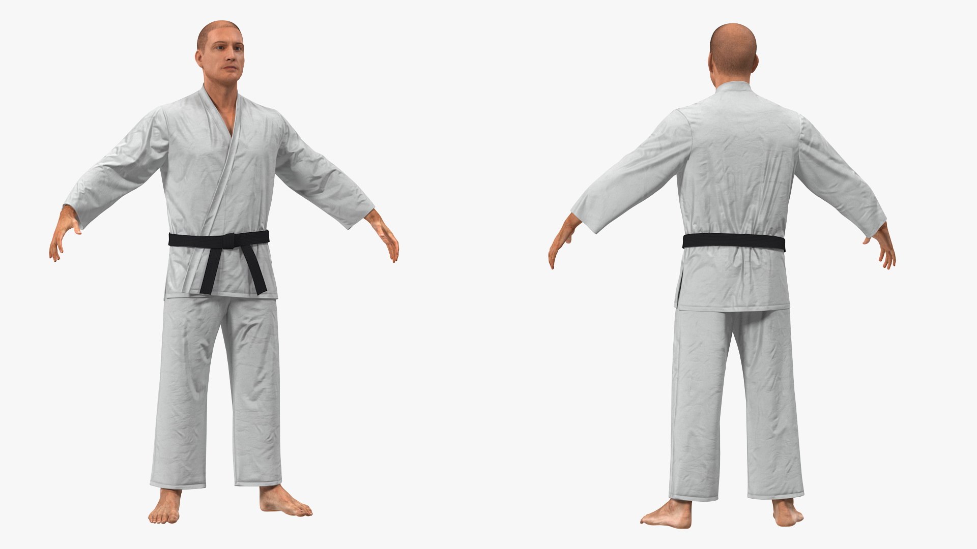 3D model karate fighter fur rigged - TurboSquid 1434518