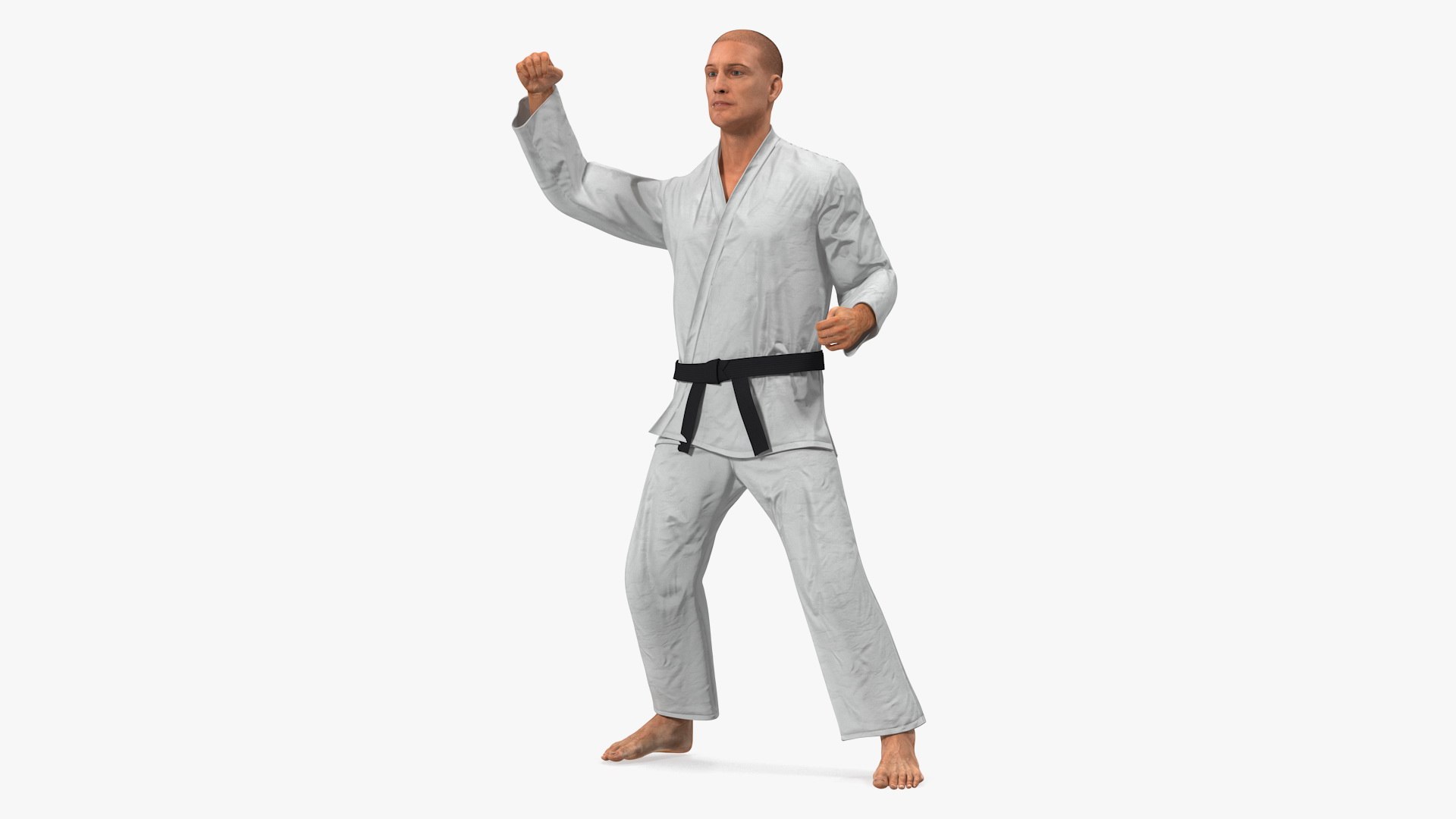 3D model karate fighter fur rigged - TurboSquid 1434518