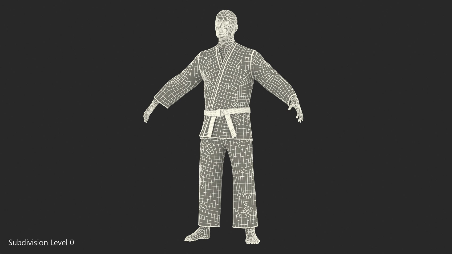 3D model karate fighter fur rigged - TurboSquid 1434518
