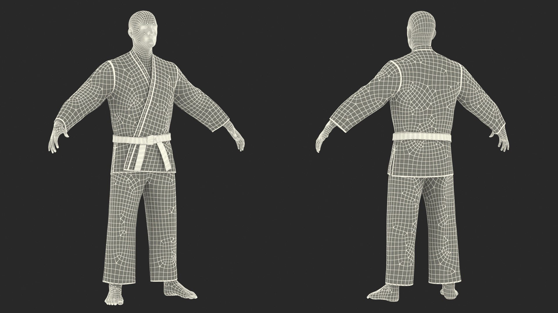 3D Model Karate Fighter Fur Rigged - TurboSquid 1434518