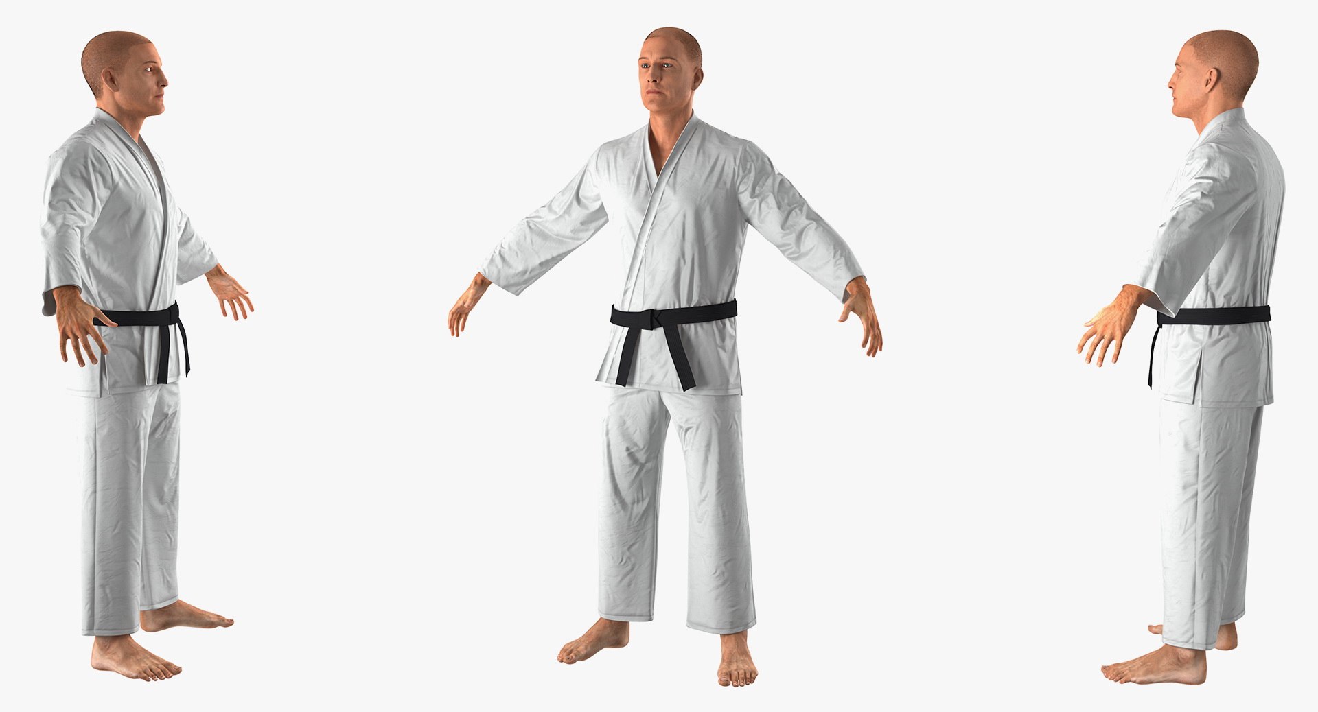 3D model karate fighter fur rigged - TurboSquid 1434518