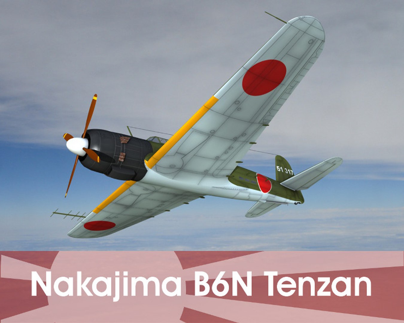 3d Nakajima B6n Tenzan Bomber Model