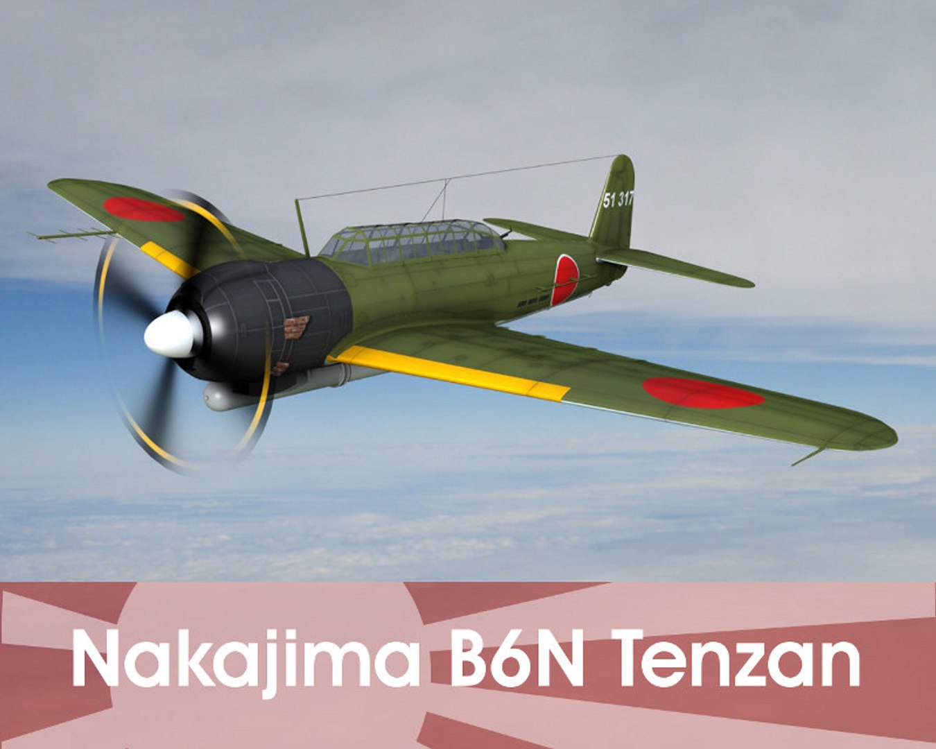 3d Nakajima B6n Tenzan Bomber Model