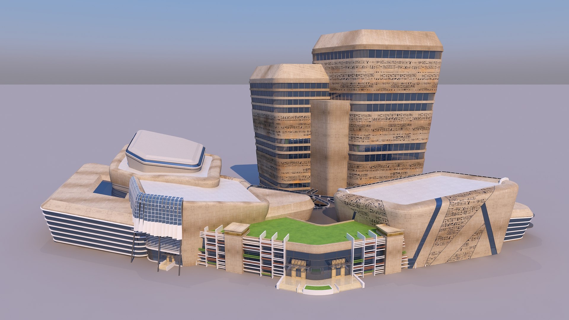 0159 - Complex Building 3D Model - TurboSquid 2239551