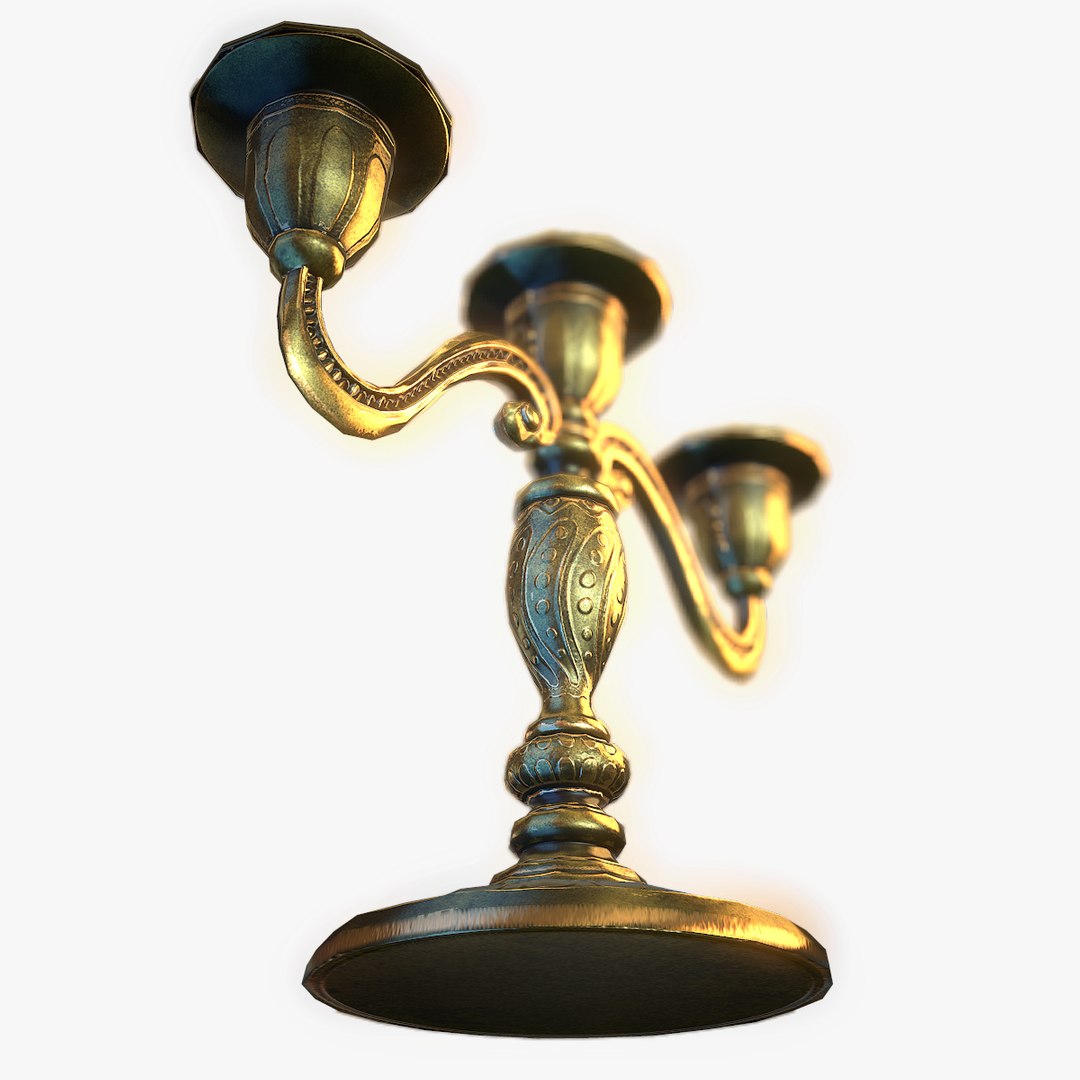 brass candle holder 3 3d model