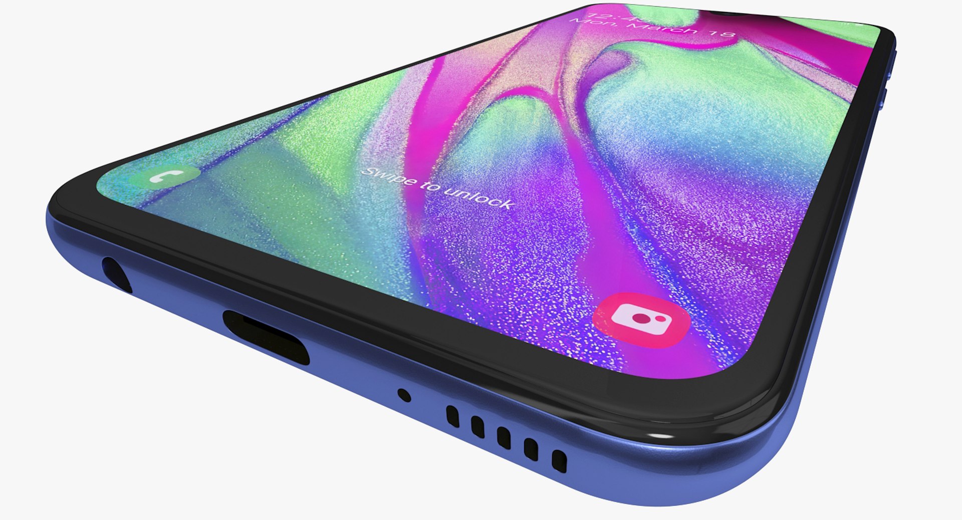 Samsung galaxy a40 blue 3D - TurboSquid 1394848