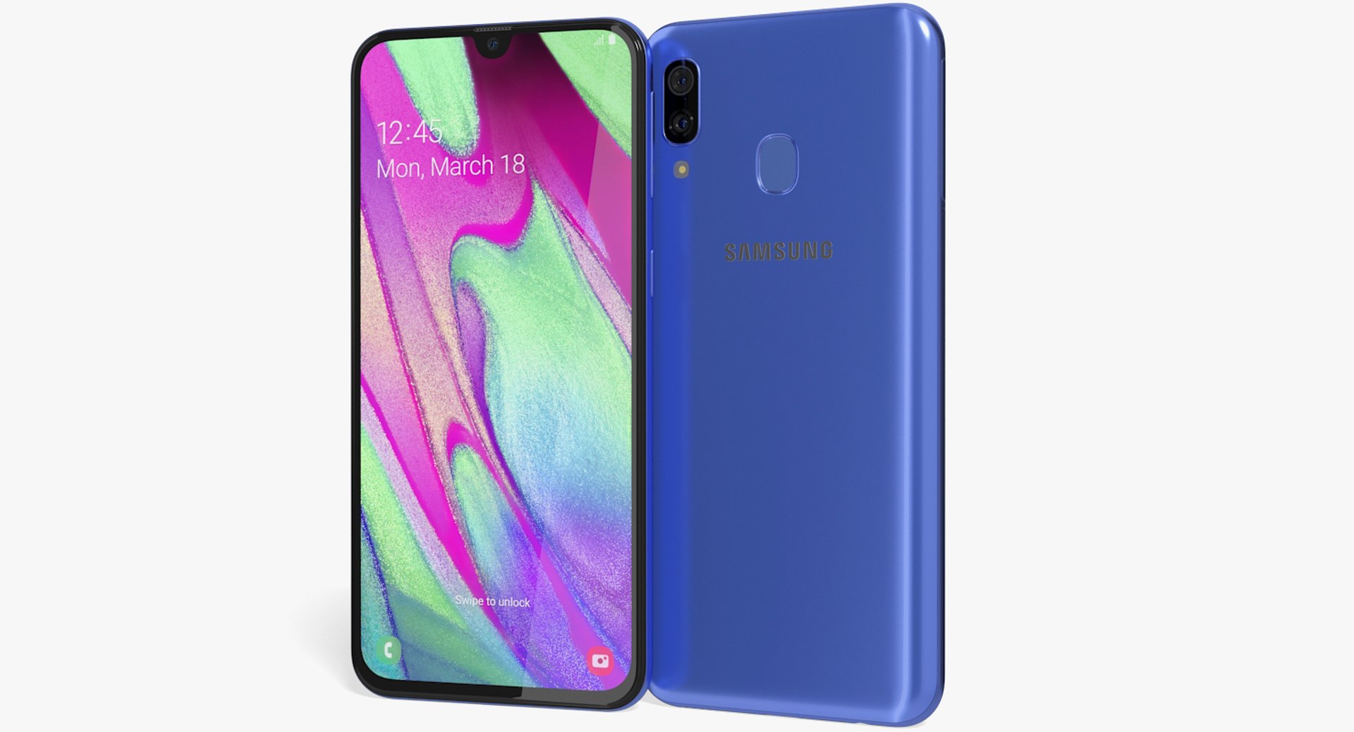 Samsung galaxy a40 blue 3D - TurboSquid 1394848