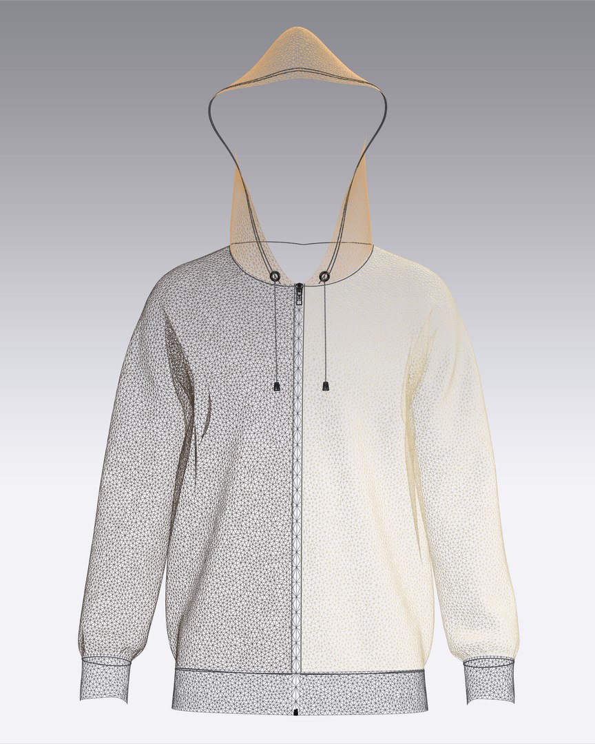 Mens Two Color Hoodie 3D Model - TurboSquid 1940610