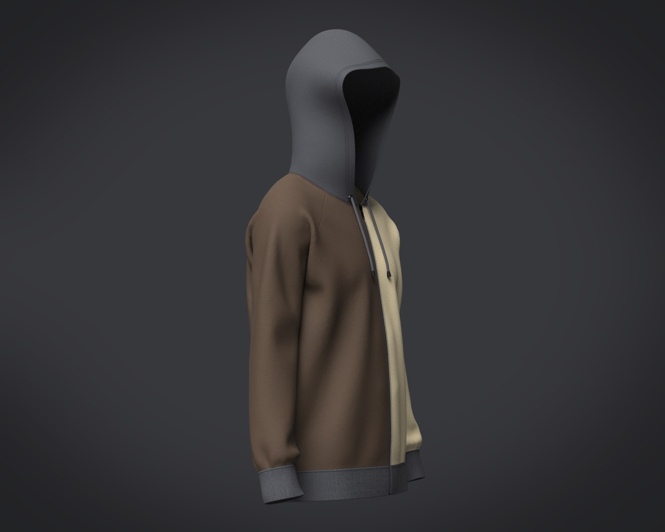 Mens Two Color Hoodie 3D Model - TurboSquid 1940610