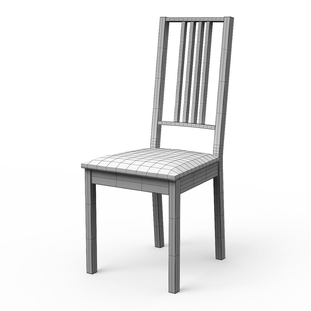 Borje Light Wood Dining Chair 3d Model