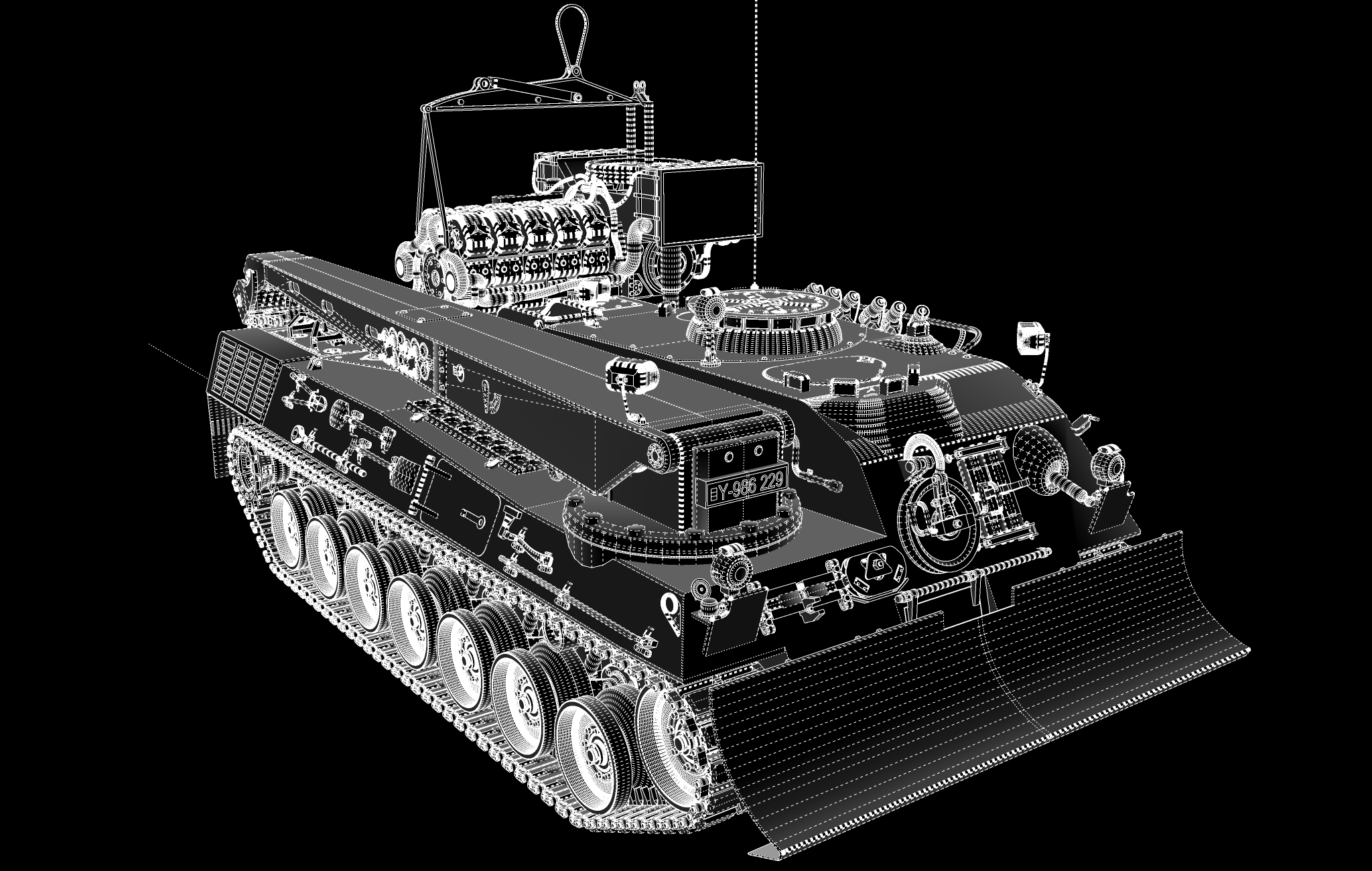 modelo 3d Leopard Bergepanzer 2 ARV con MTU Engine Bysanders Modelos 3D ...