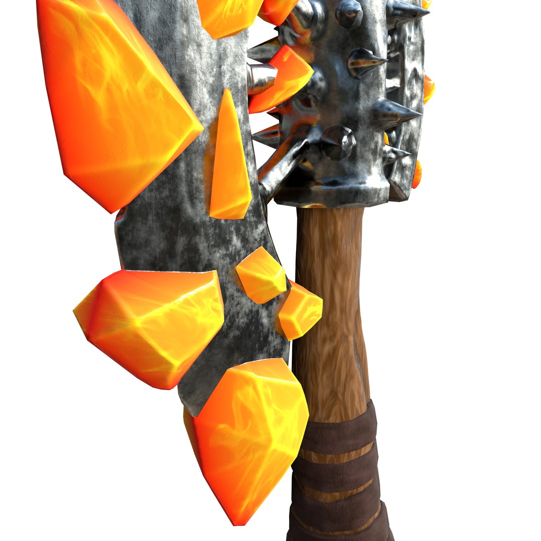 3D Model Stylised Axe With Crystals In Different Colors - TurboSquid ...