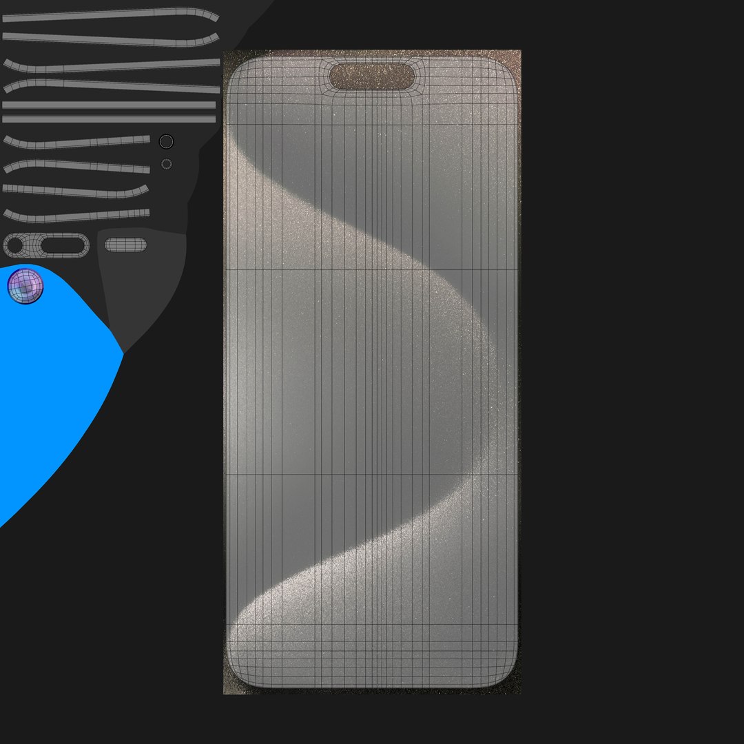 3D model iPhone 15 Pro Max Natural Titanium - TurboSquid 2135551