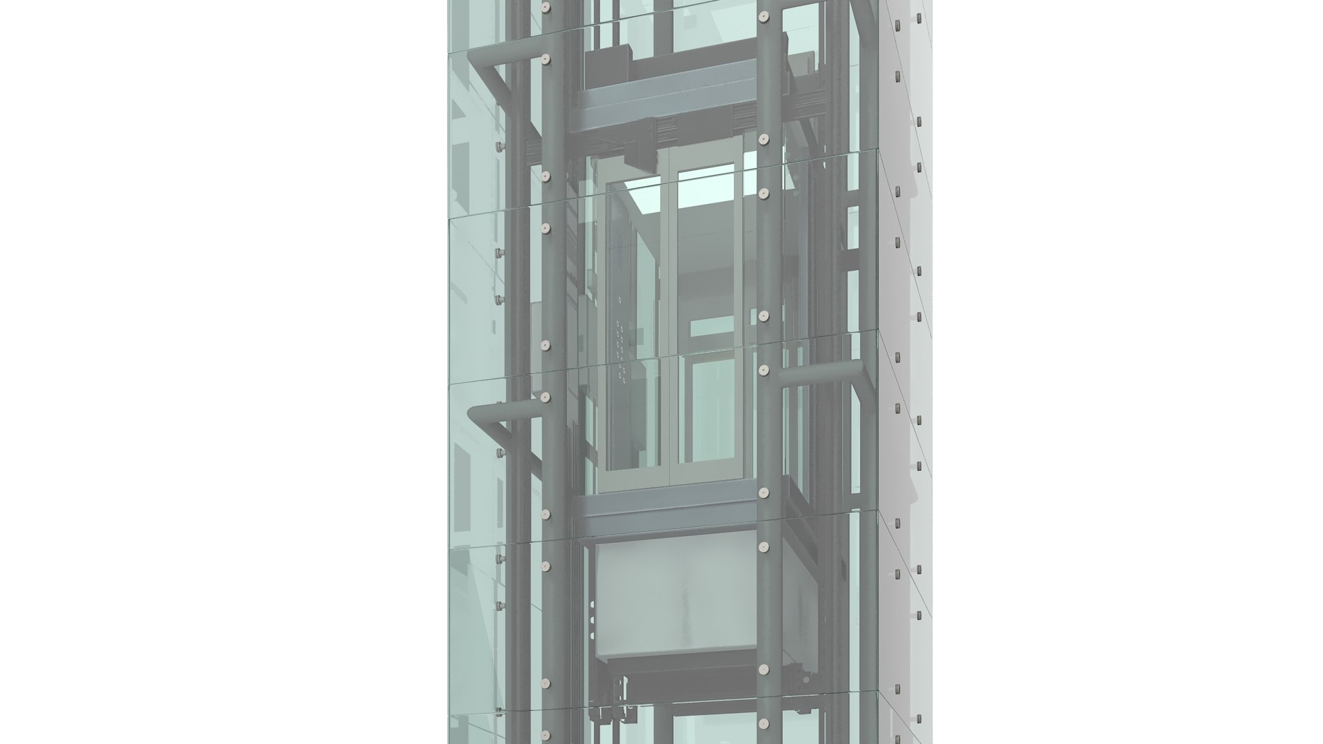 Glass Elevator Chrome Model - TurboSquid 2215797