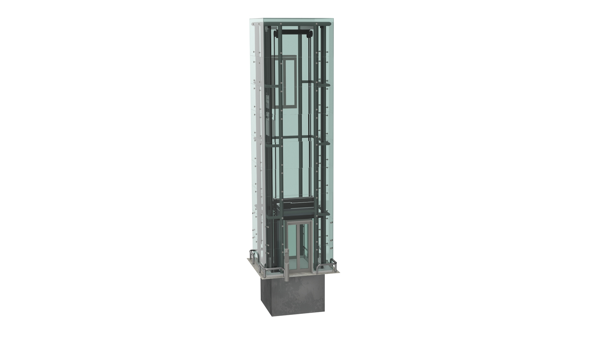 Glass Elevator Chrome Model - TurboSquid 2215797