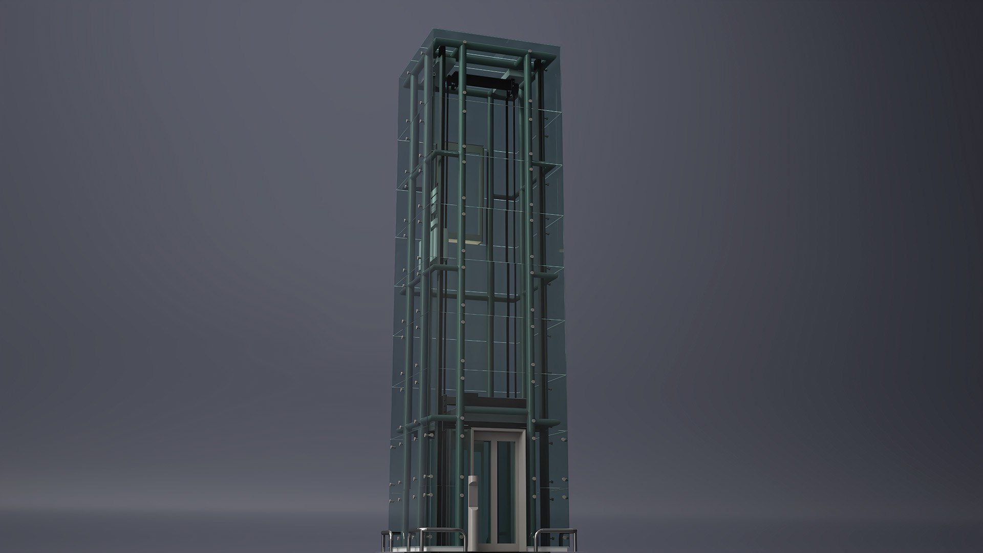 Glass Elevator Chrome Model - TurboSquid 2215797