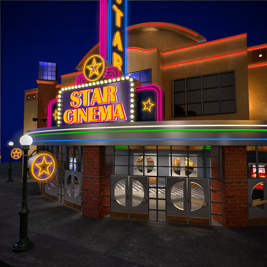 3ds Max Movie Theater Exterior