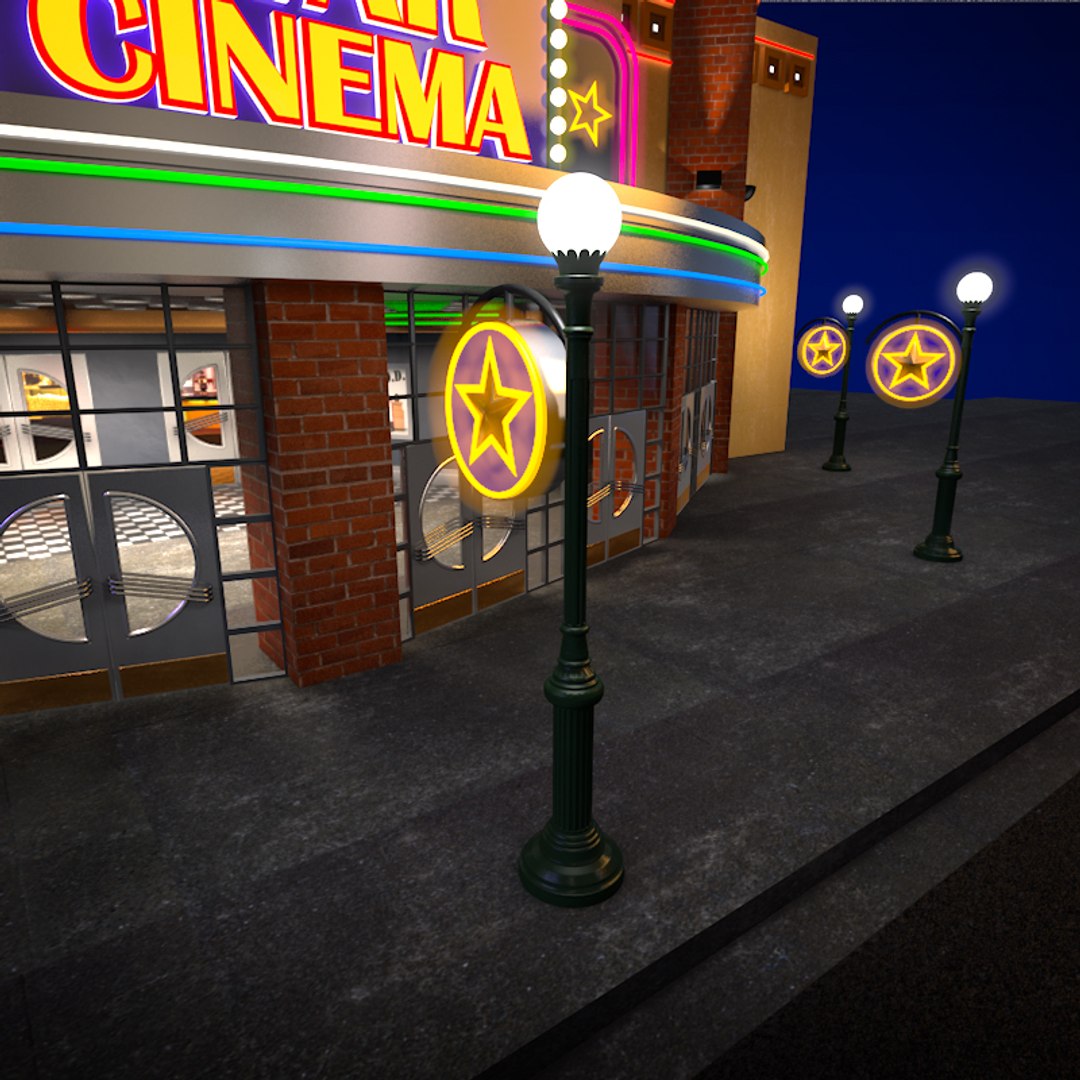 3ds Max Movie Theater Exterior
