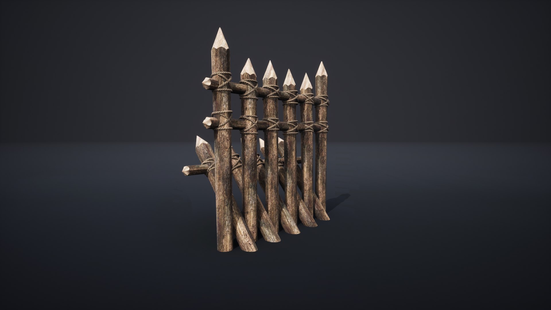 3D PALISADE BARRIER BARRICADE FENCE WALL DAM MEDIEVAL VILLAGE FORT ...