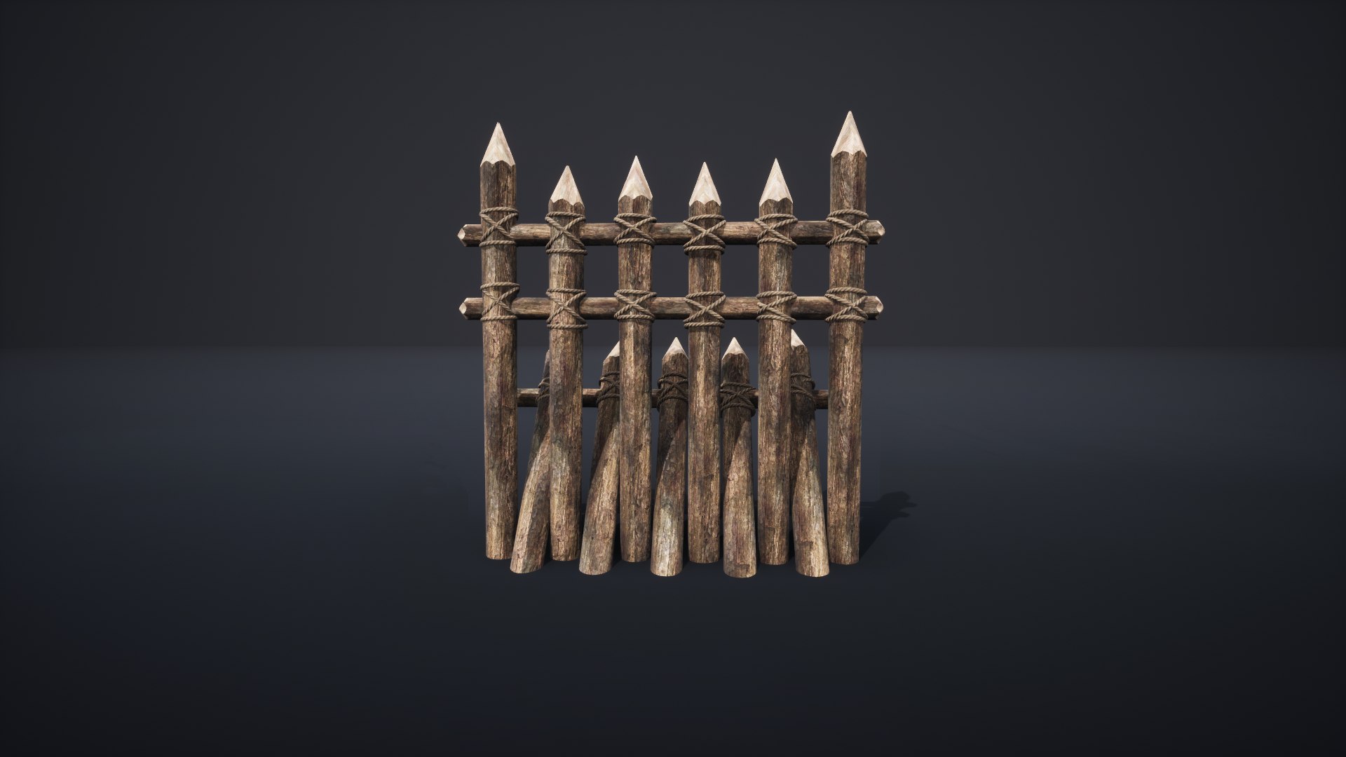 3D PALISADE BARRIER BARRICADE FENCE WALL DAM MEDIEVAL VILLAGE FORT ...