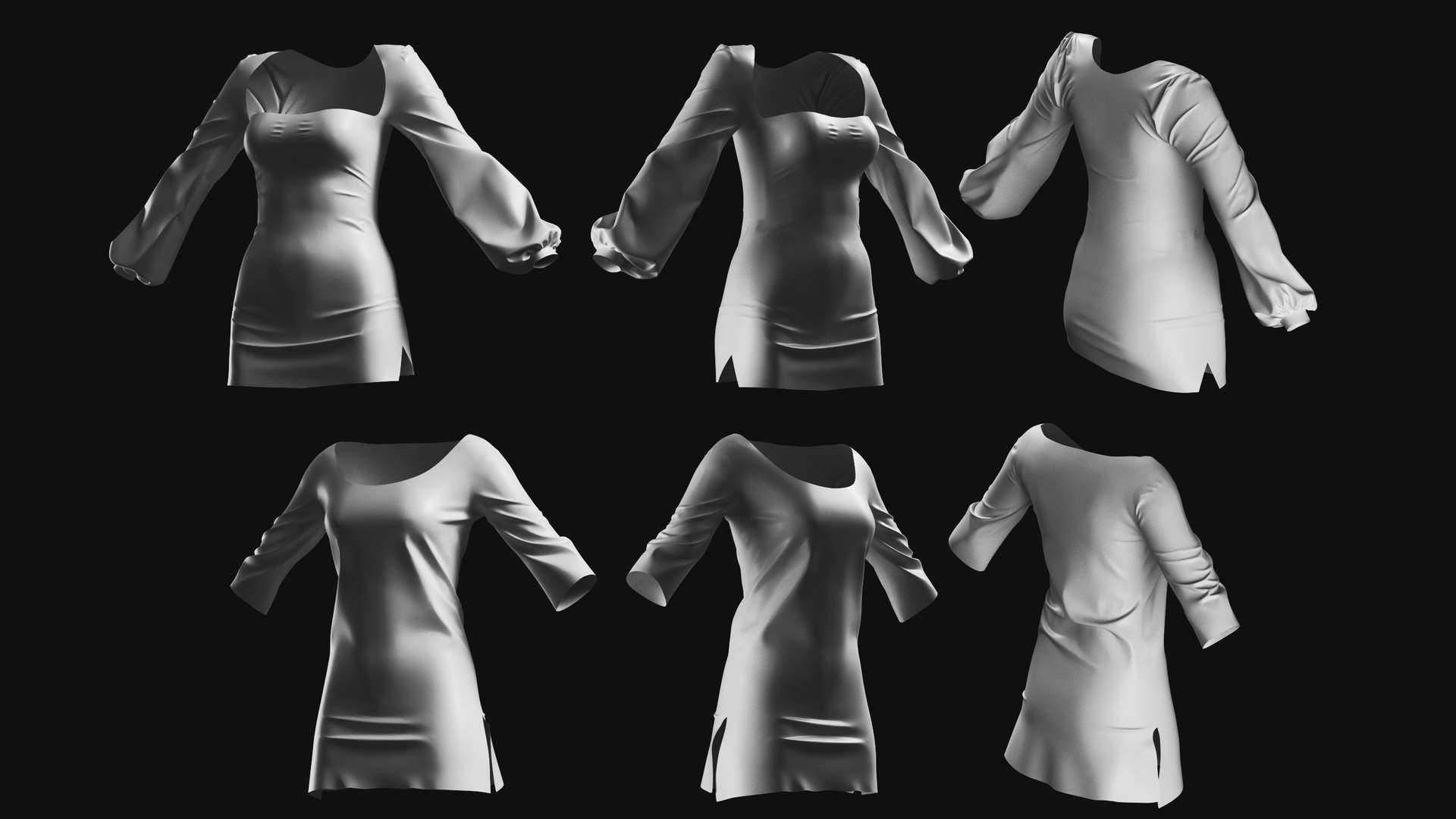 3D Model Basemesh Dress Collection V2 - TurboSquid 2191271