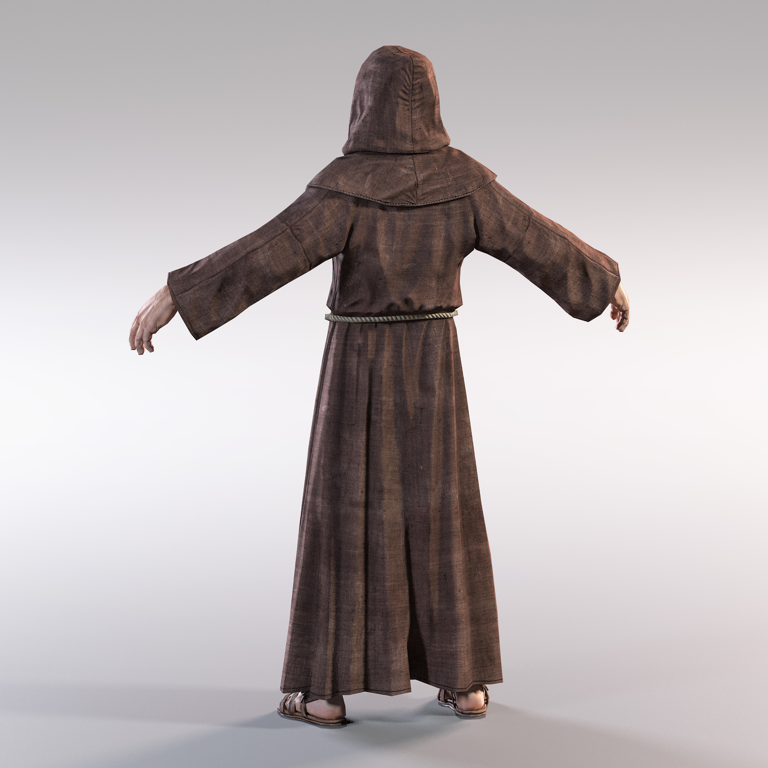 3d obj medieval monk