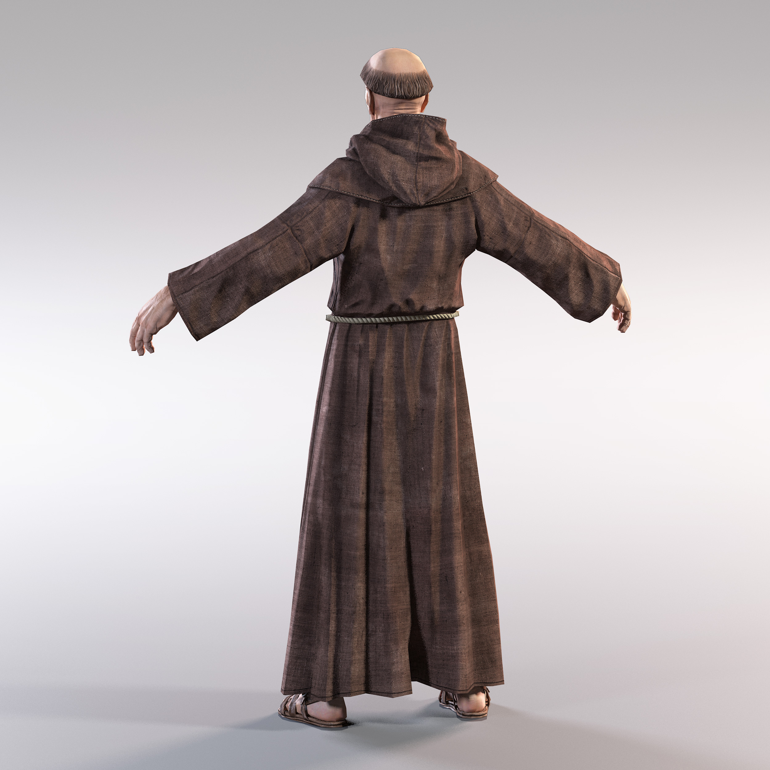 3d obj medieval monk